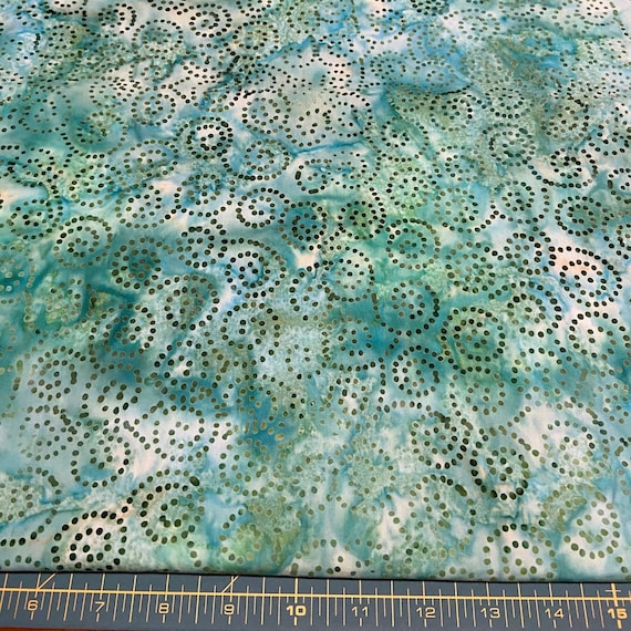 Teal Batik Fabric by the Half Yard - Etsy