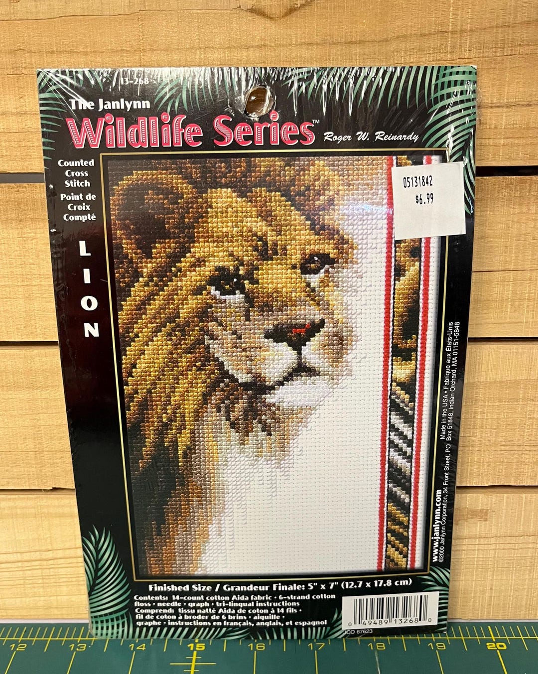 The Janlyn Wildlife Series "lion" Counted Cross Stitch Kit - Designed ...