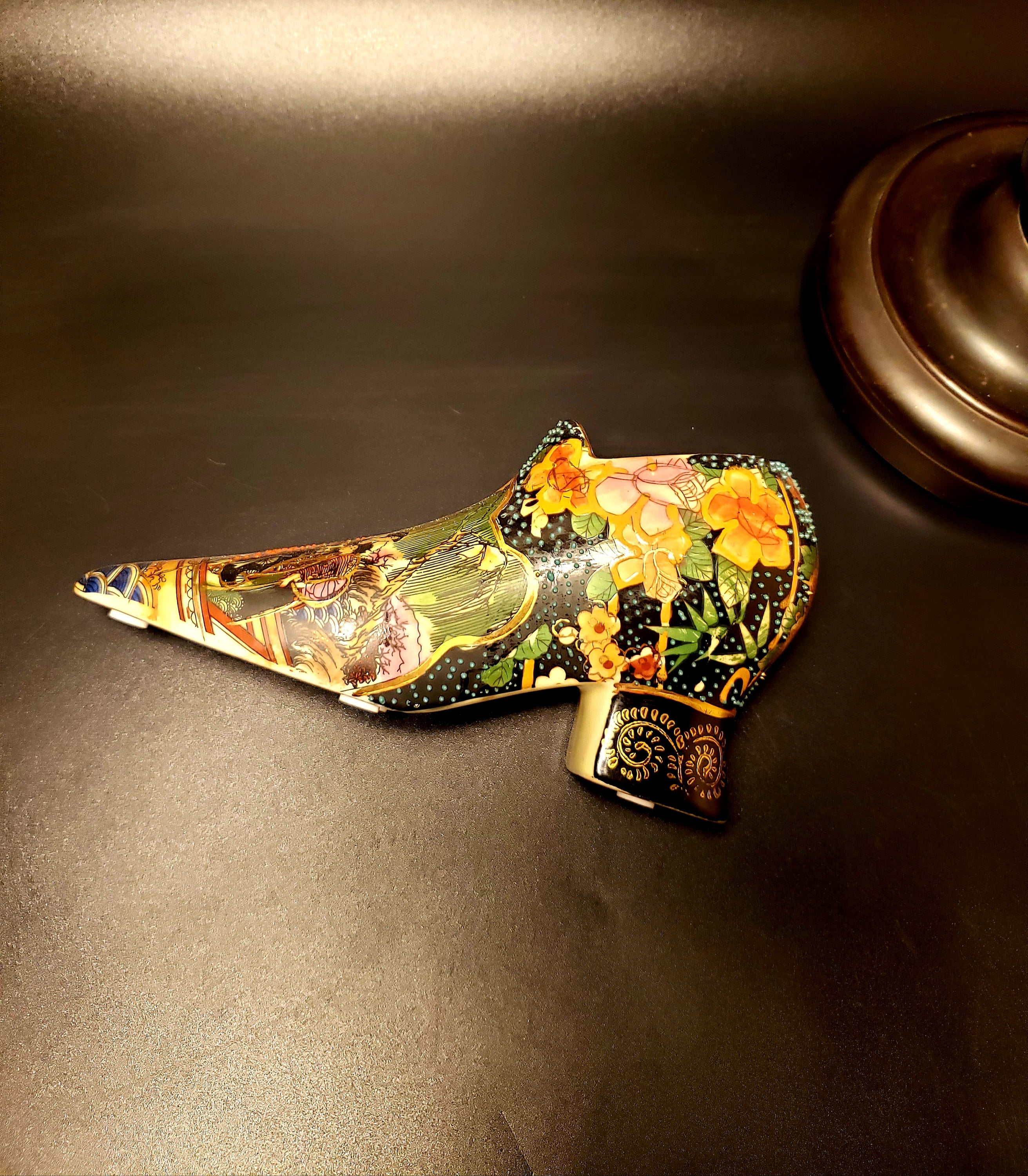 Vintage Collectible Ceramic Shoe, Hand Painted. - Etsy