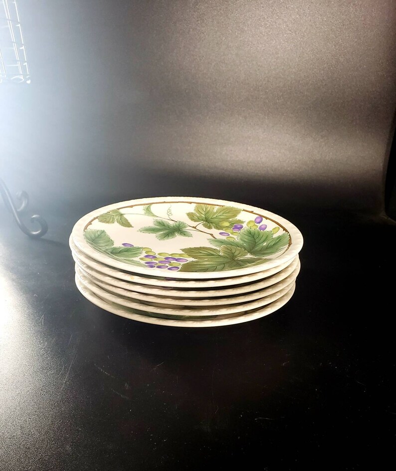 Set of 6 Vintage Nikko Salad Plates With Grapes and Leaves - Etsy