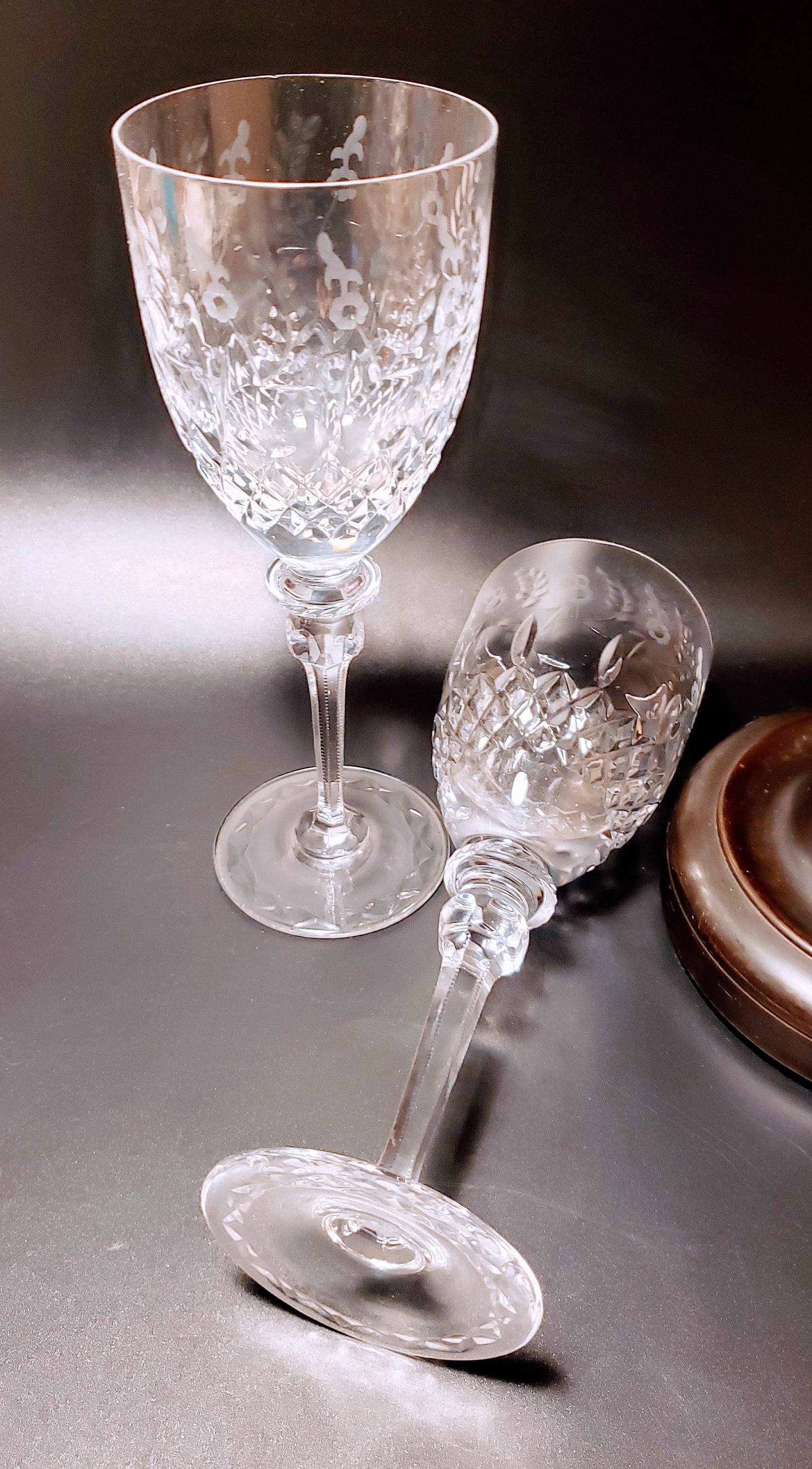 Set of 2 Vintage Rogaska Gallia Water Goblets Cut Crystal Glasses 9 1/4 ...