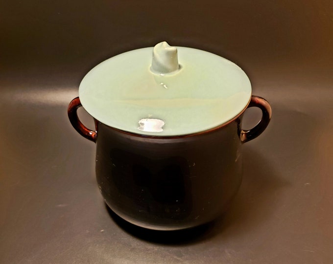 Vintage Red Wing Pottery Green Bean Pot Cookie Jar Brown Teal Glaze - Etsy