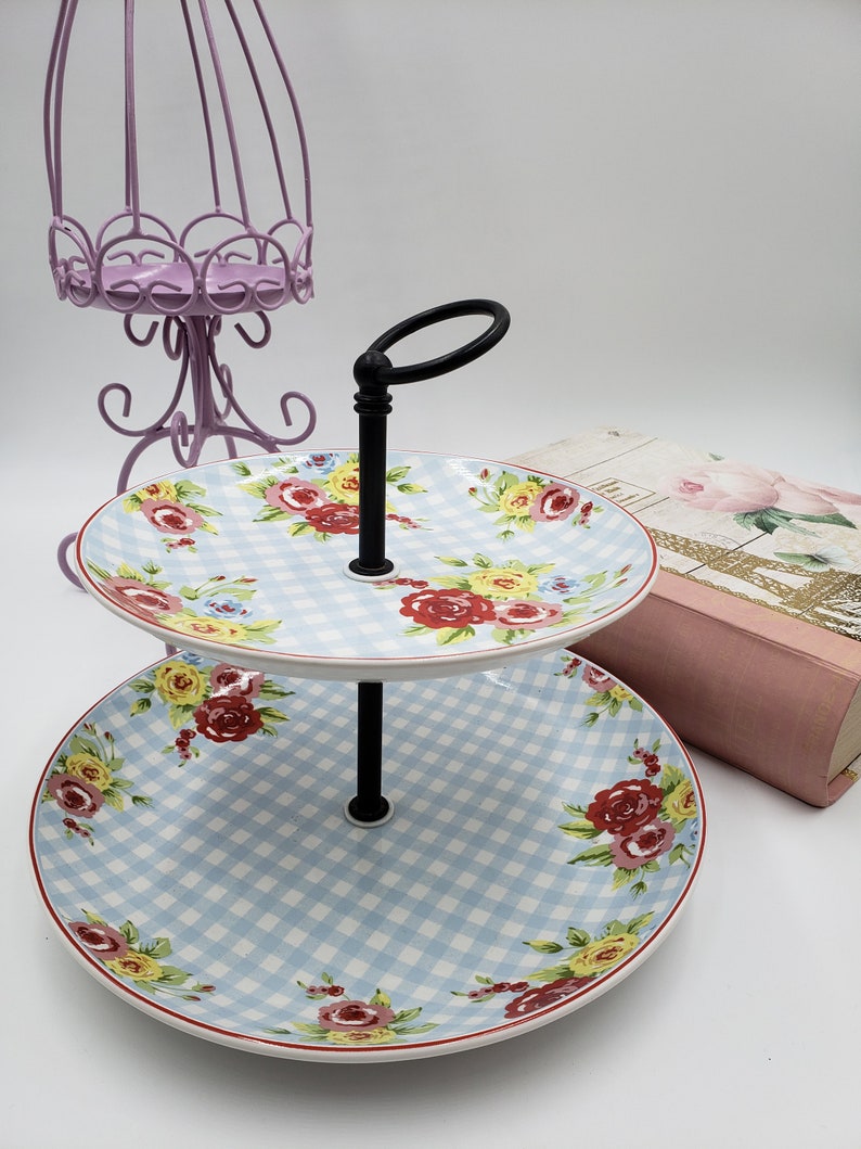 2 Tier Serving Plate 222 Fifth New Country - Etsy