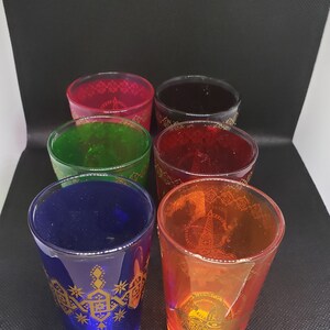 Set of 6 Moroccan Multi Colored Handmade Tea Espresso Turkish Shot ...