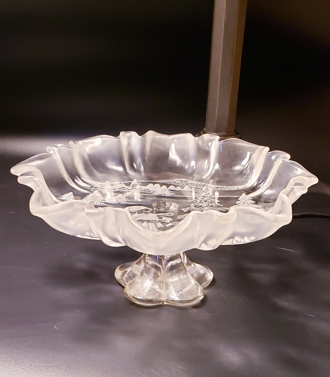 Vintage Mikasa Round Cut Glass Footed Christmas Candy Dish - - Etsy