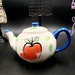 Vintage Ceramic Teapot by Inspirado IDC. Painterly Apple. Seattle USA ...