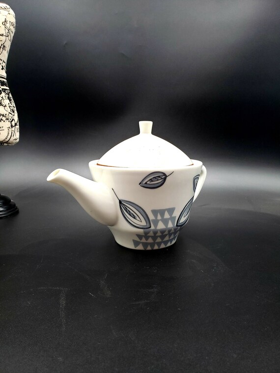 Hallmark Ceramic Teapot Set With Blue Leaves - Etsy