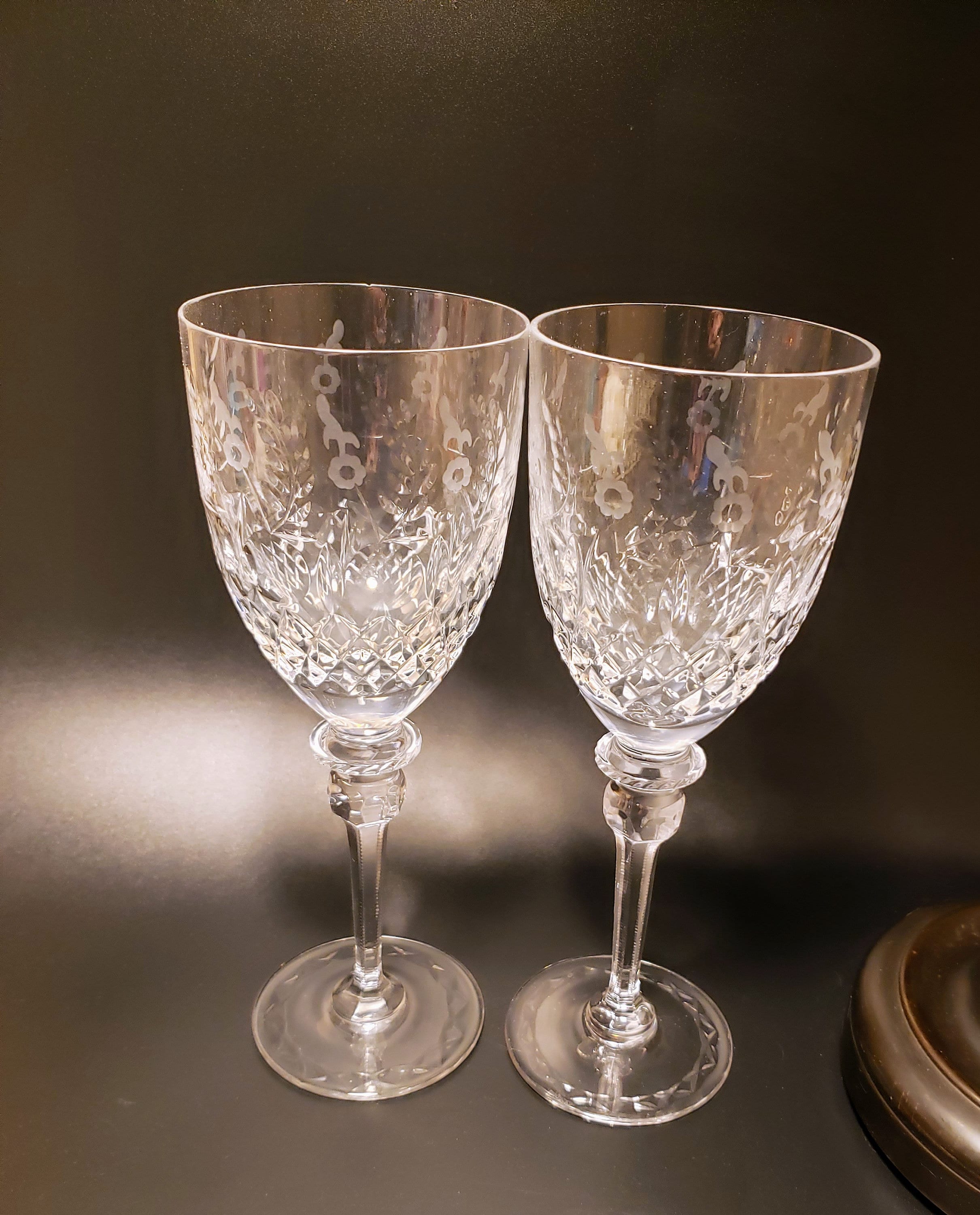 Set of 2 Vintage Rogaska Gallia Water Goblets Cut Crystal Glasses 9 1/4 ...
