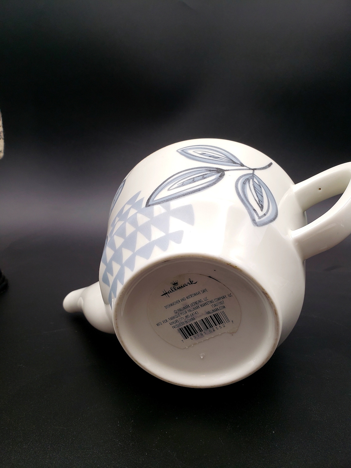 Hallmark Ceramic Teapot Set With Blue Leaves - Etsy
