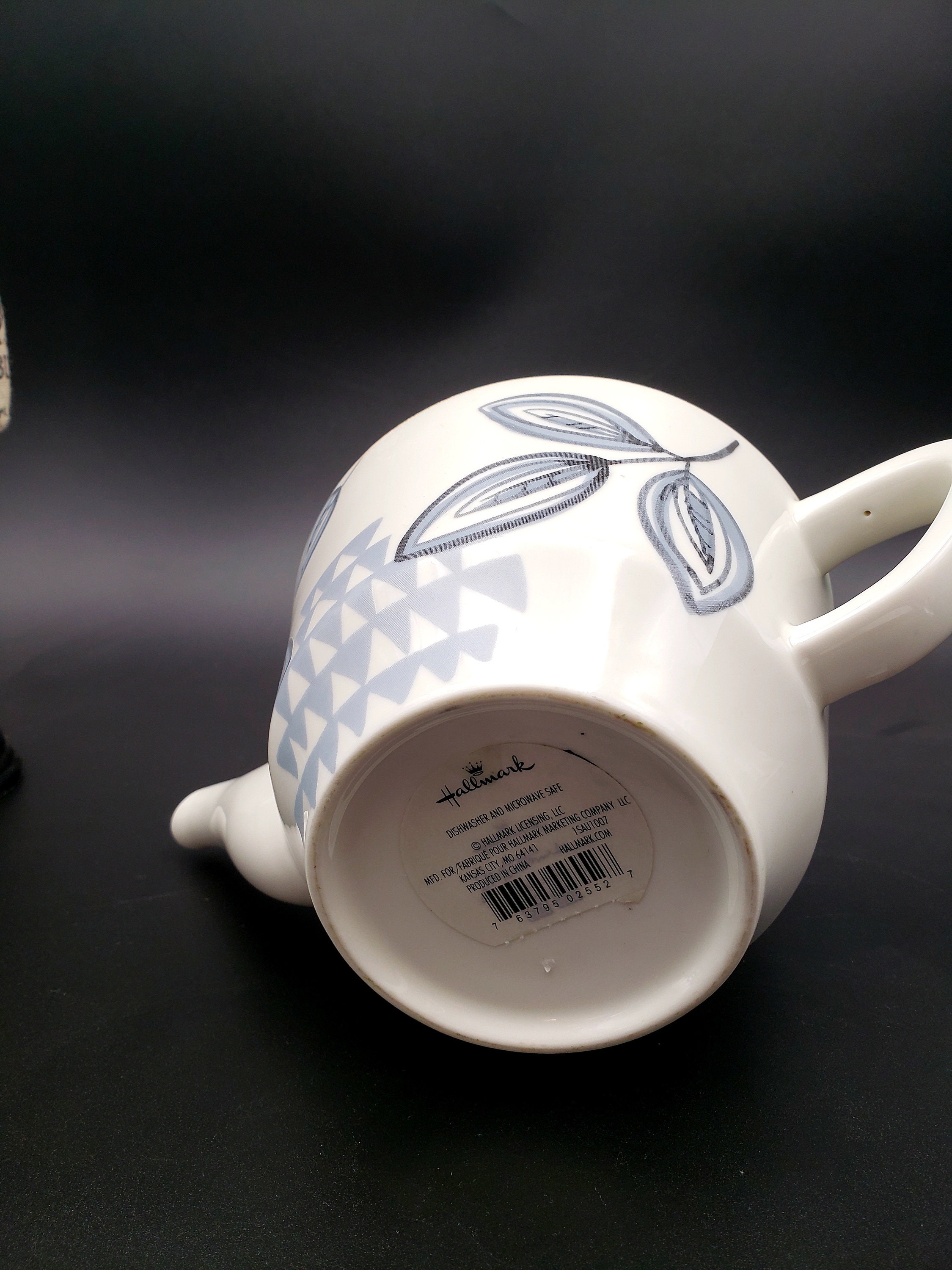 Hallmark Ceramic Teapot Set With Blue Leaves - Etsy