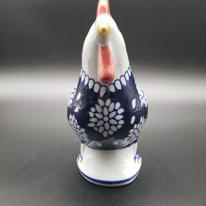 Vintage Ceramic Blue & White Chicken Rooster - Etsy