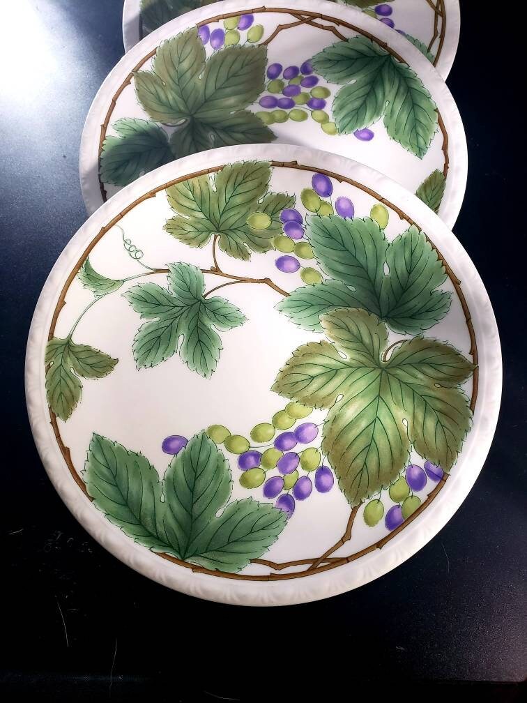 Set of 6 Vintage Nikko Salad Plates With Grapes and Leaves - Etsy