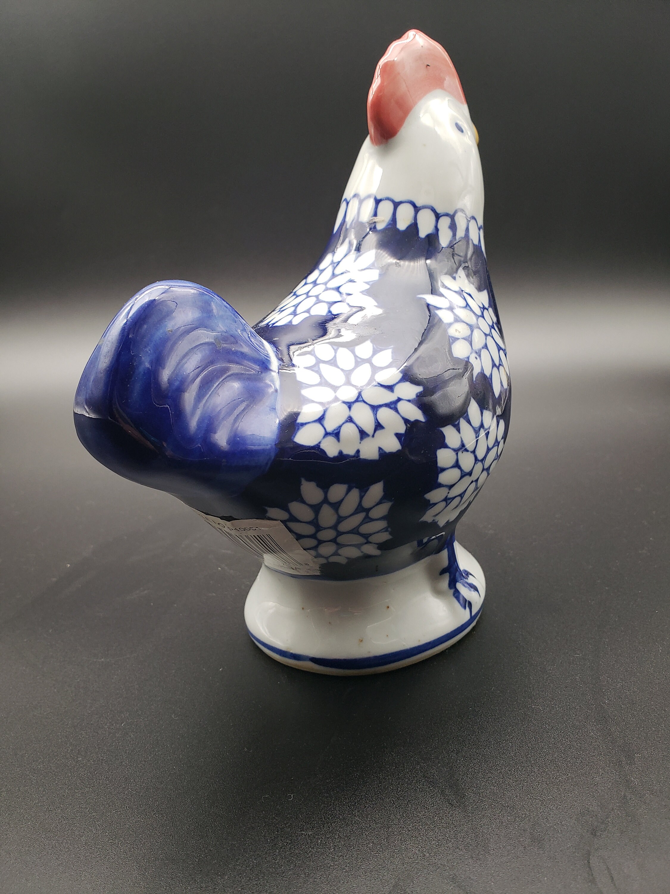 Vintage Ceramic Blue & White Chicken Rooster - Etsy