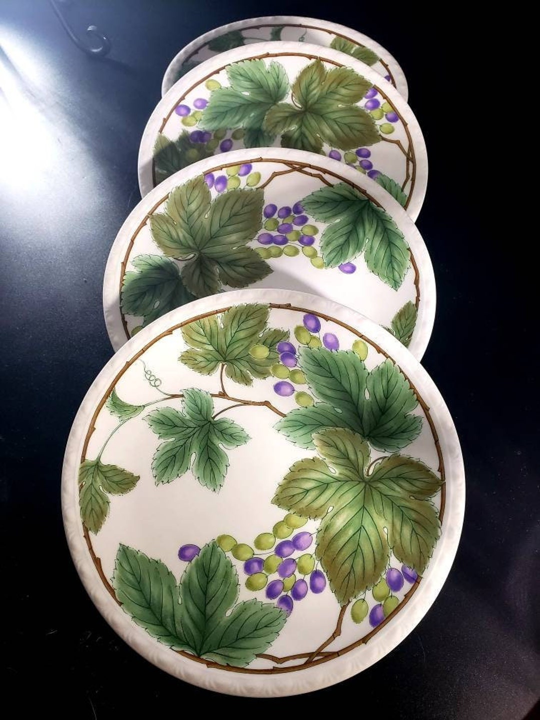 Set of 6 Vintage Nikko Salad Plates With Grapes and Leaves Design - Etsy