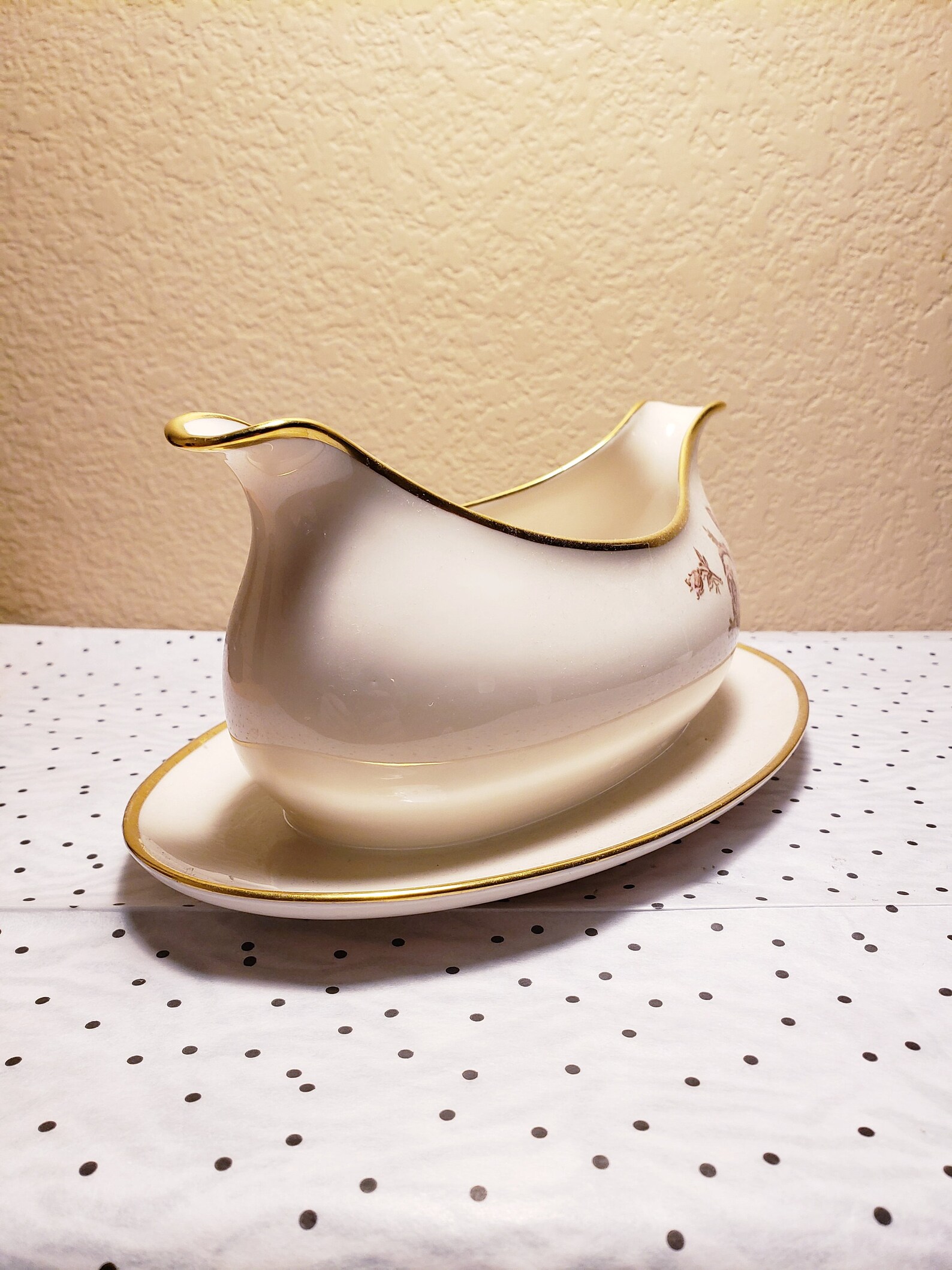 Vintage Ransgil China Velvet Rose Gold Trim Gravy Boat W - Etsy