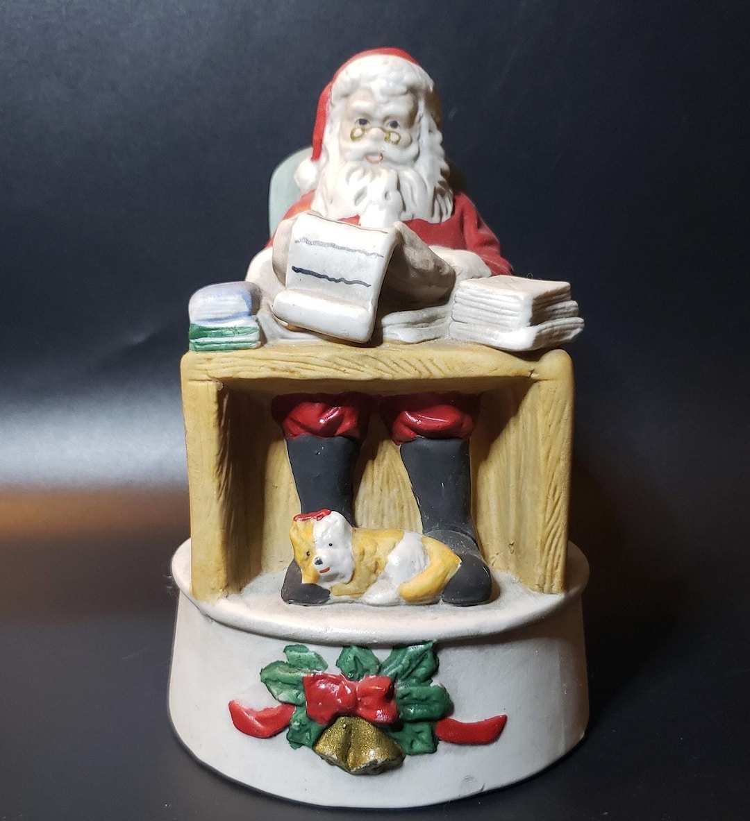 Vintage Ceramic Santa Clause Wind up Musical Figurine Plays Silent ...