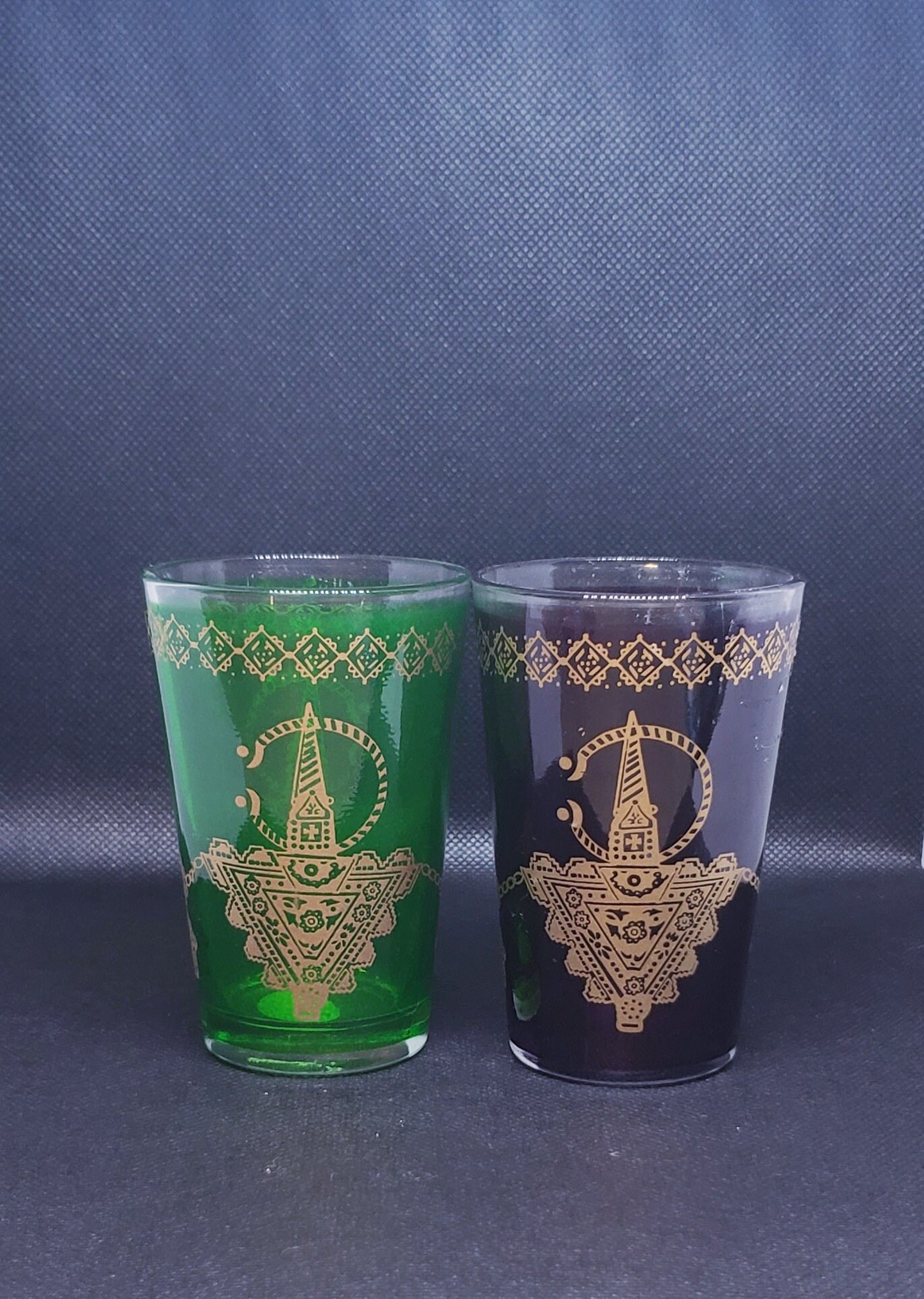 Set of 6 Moroccan Multi Colored Handmade Tea Espresso Turkish Shot ...