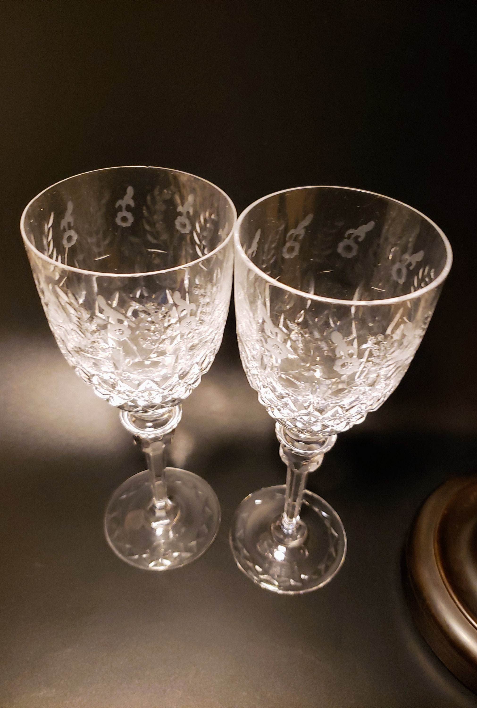 Set of 2 Vintage Rogaska Gallia Water Goblets Cut Crystal - Etsy