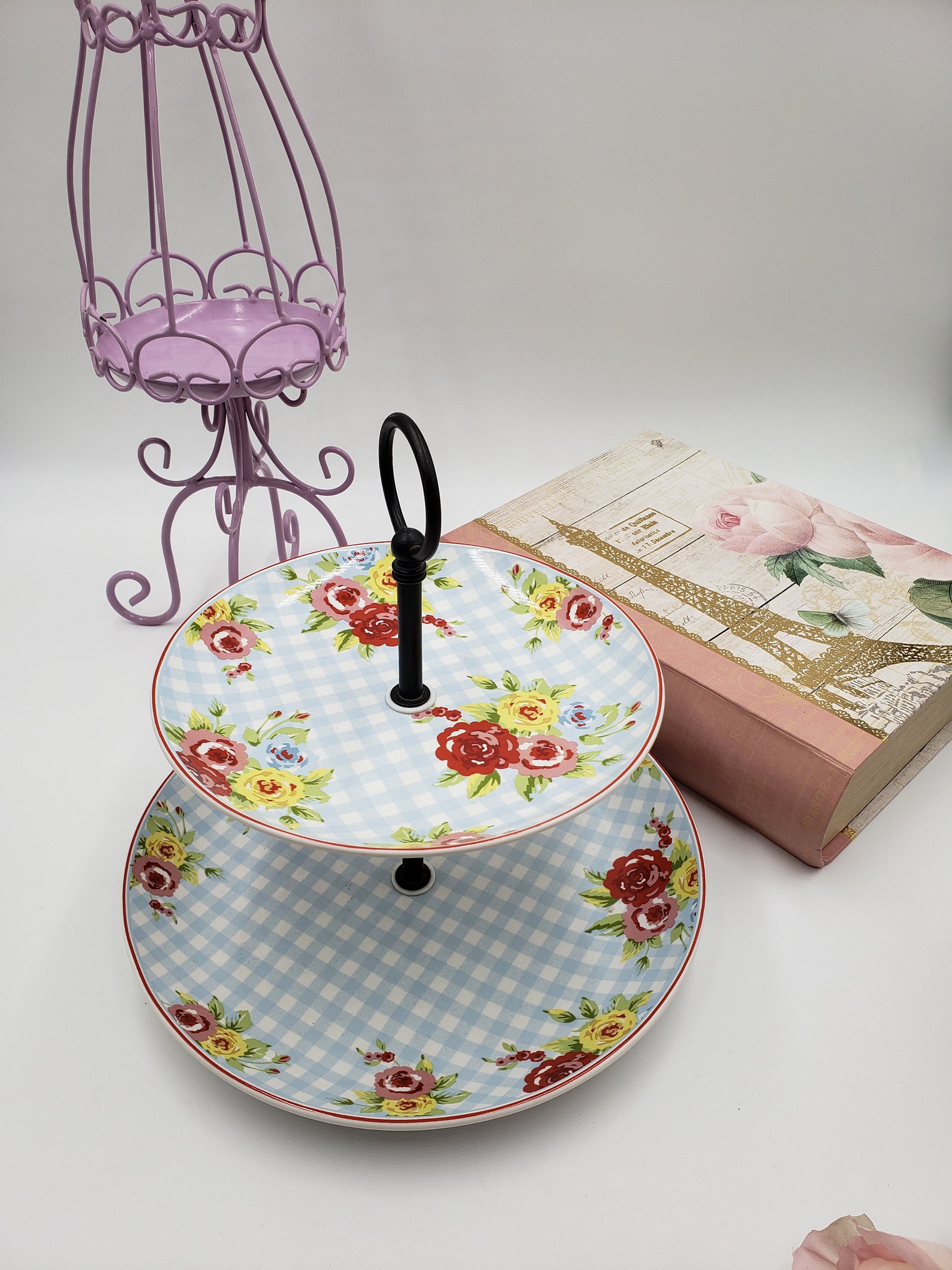 2 Tier Serving Plate 222 Fifth New Country - Etsy