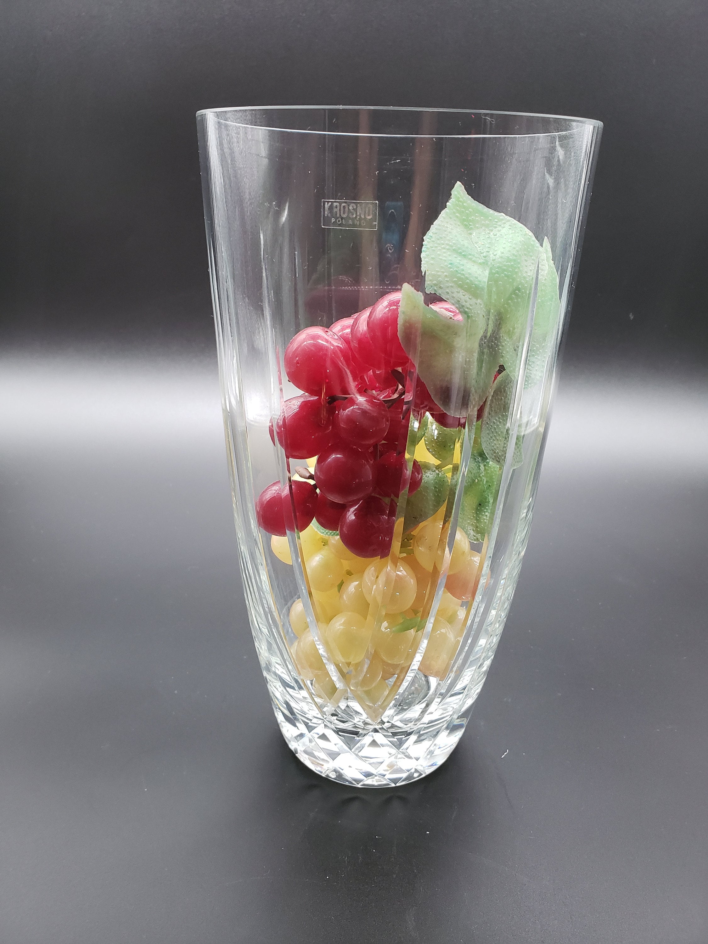 Vintage Krosno Etched Crystal Vase - Etsy