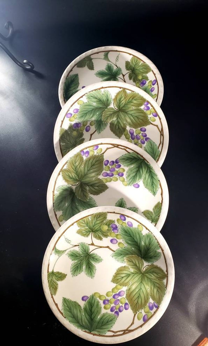 Set of 6 Vintage Nikko Salad Plates With Grapes and Leaves - Etsy