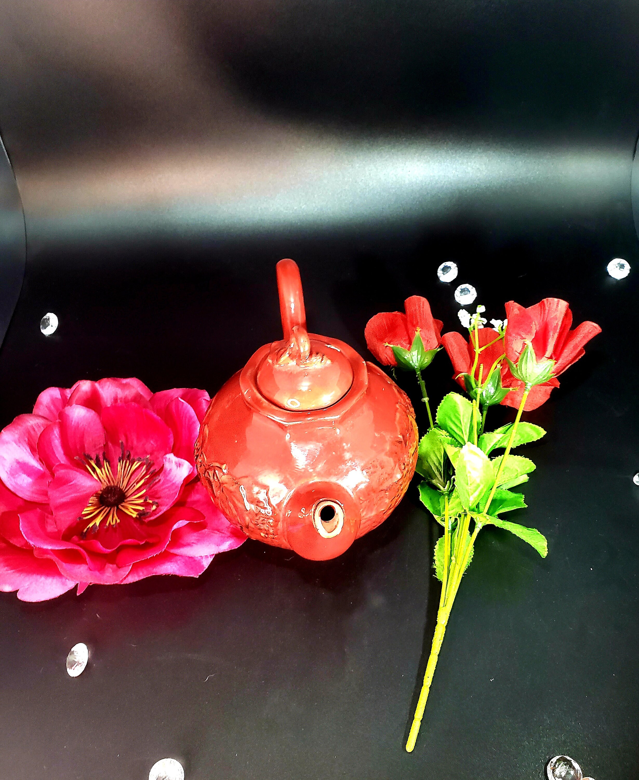 Beautiful Vintage Ceramic Maroon Tea Pot - Etsy