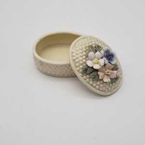 Beautiful Vintage Porcelain Trinket Box With Flowers - Etsy