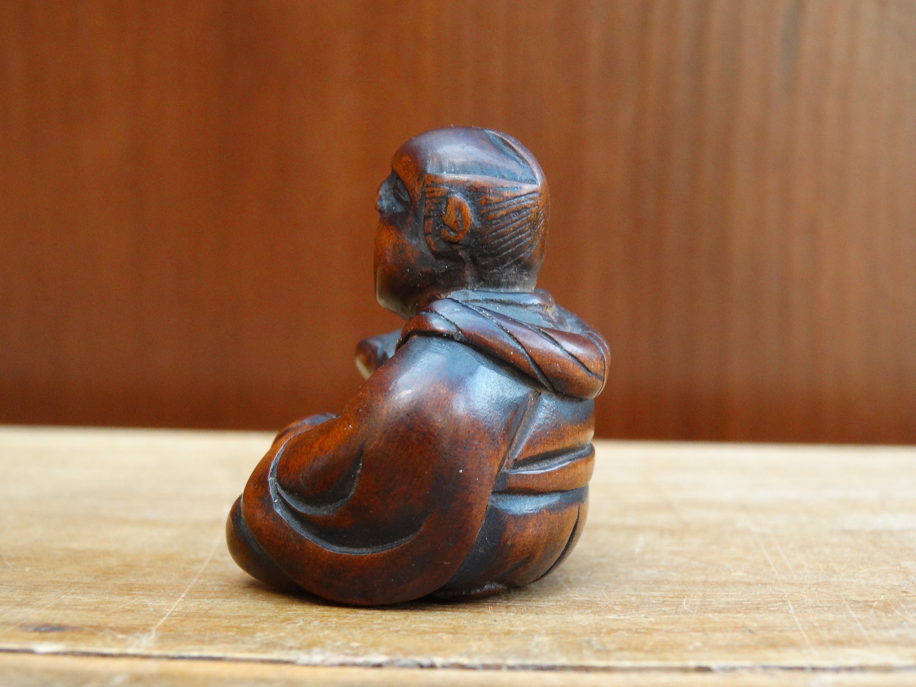Antieke Japanse Houten Kotsuzumi Shōko Player Netsuke Japan - Etsy