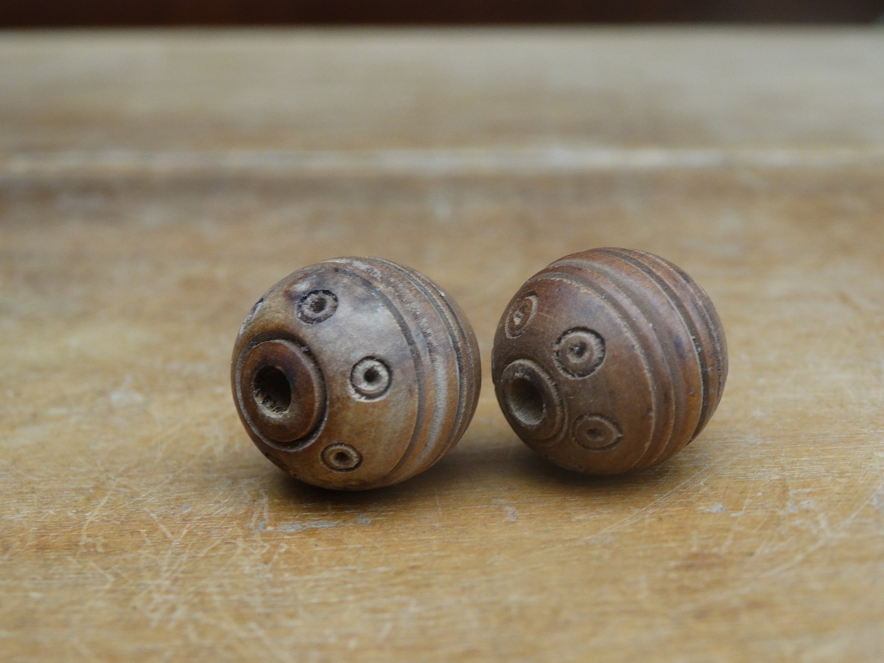 Paar Antieke Japanse Houten Ojime Kralen Japan Meiji Periode Japan - Etsy