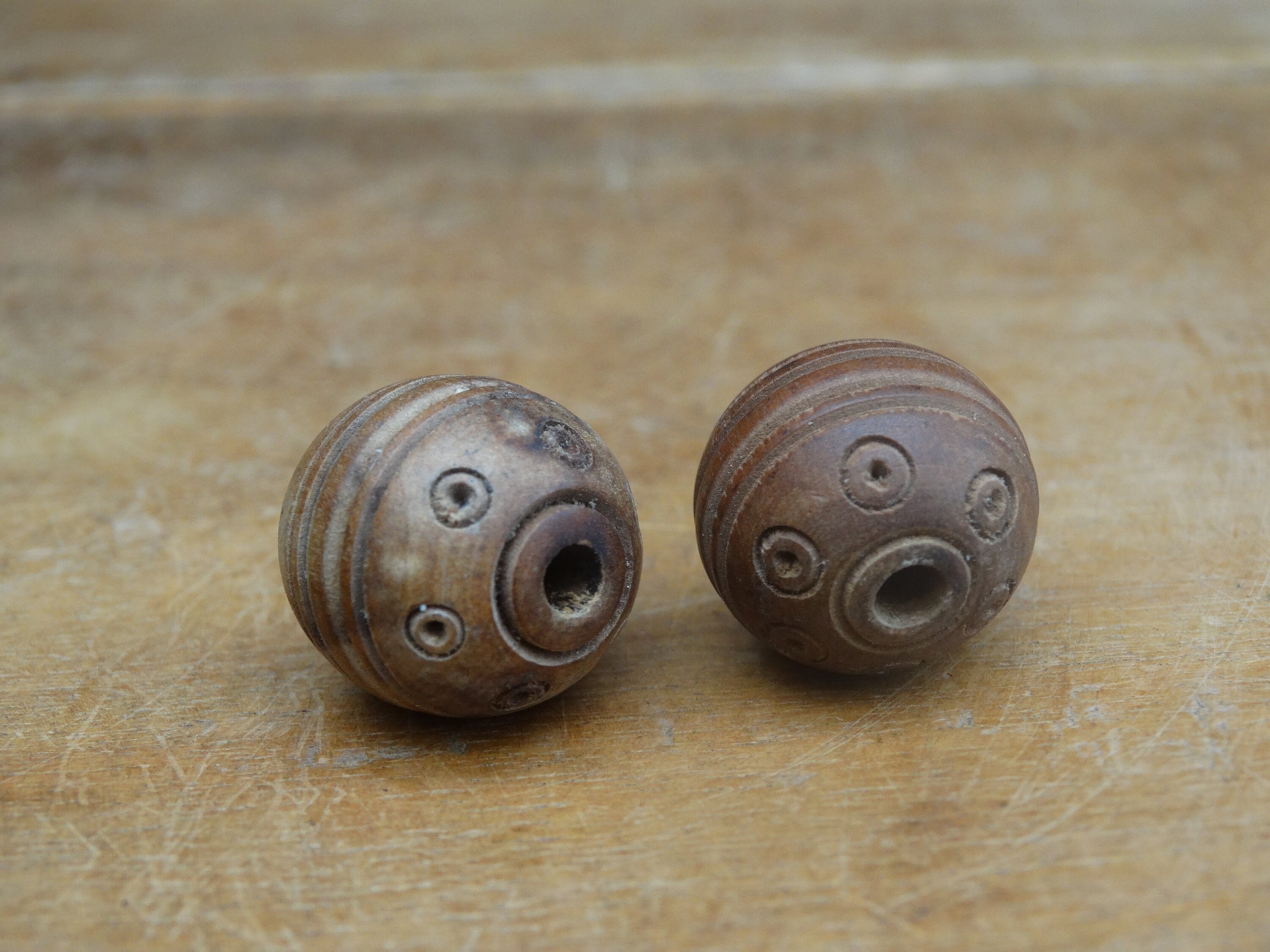 Paar Antieke Japanse Houten Ojime Kralen Japan Meiji Periode Japan - Etsy