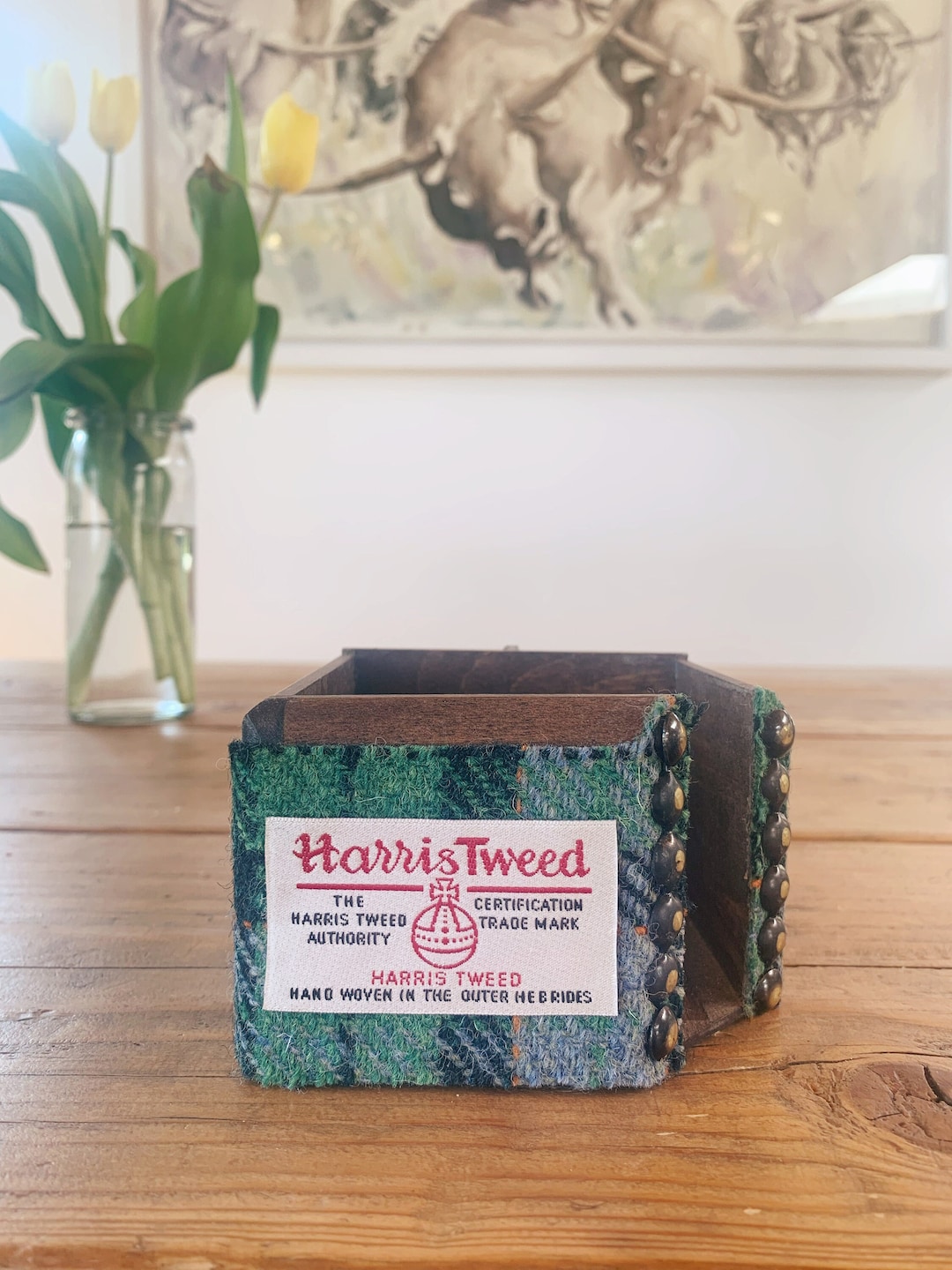 Harris Tweed Sticky Note & Pen Holder Desk Organisation - Etsy UK