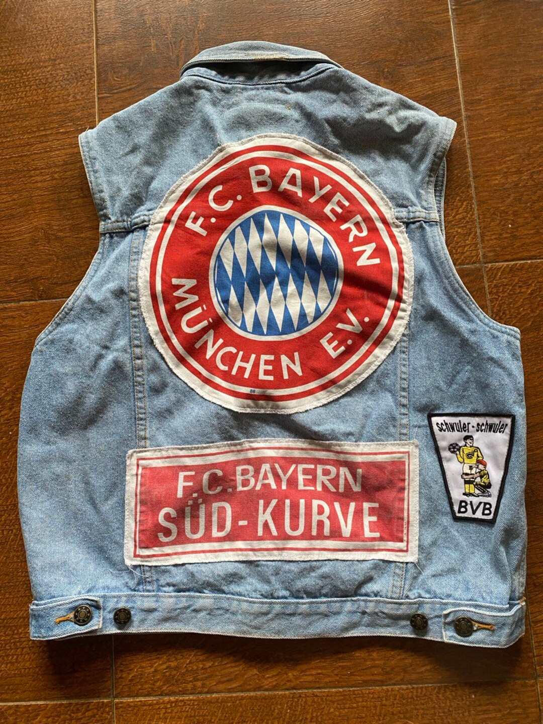 Vintage F.C. BAYERN MÜNCHEN Kutte. Denim Vest. Vintage, Unique. - Etsy