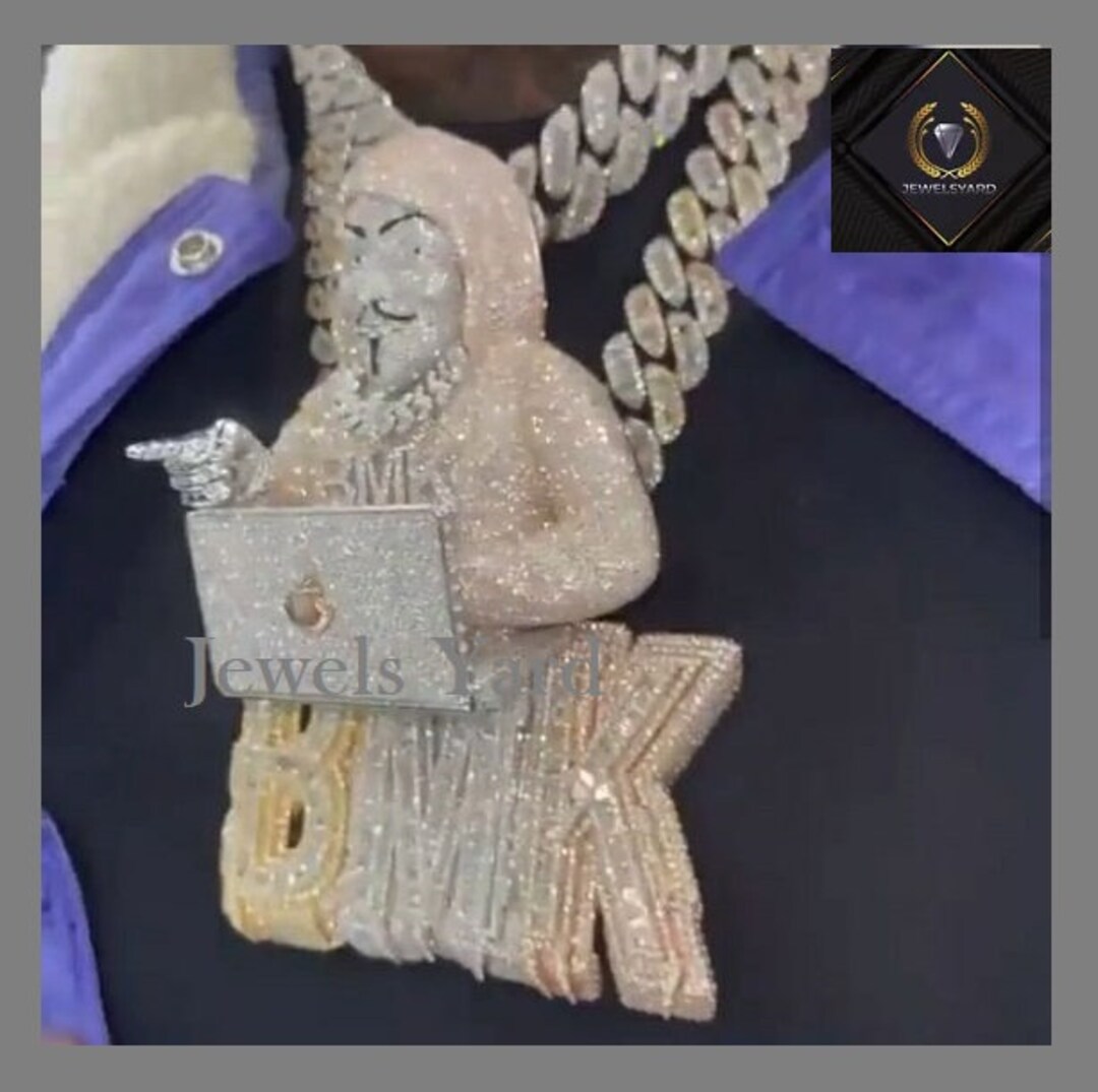 Hacker Men Real Moissanite Diamond Pendant Custom Pendant for - Etsy ...