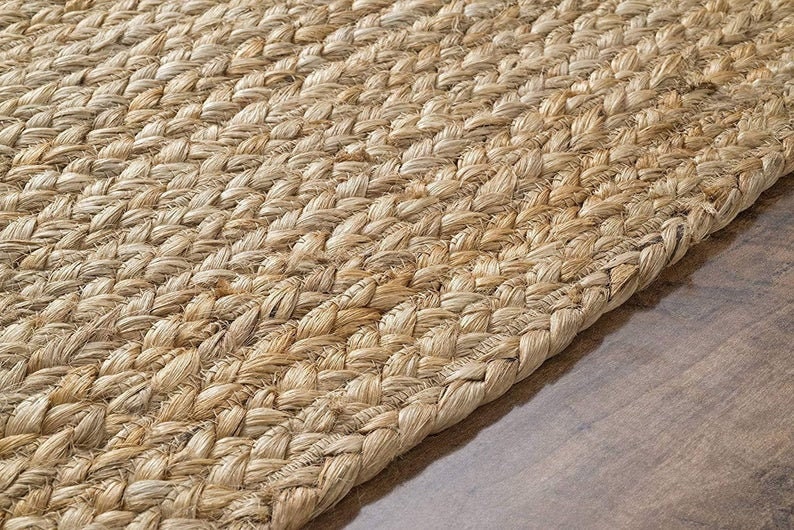 Braided Indian Jute Floor Rugs Purely Handmade Natural Jute Rectangle ...