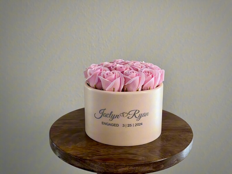 Ready-to-gift Personalized Rose Box, Anniversary Gift for Her, Custom ...