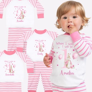 Personalised Baby Toddler Pyjamas - When I Wake up I'll Be 1 2 3 4 ...