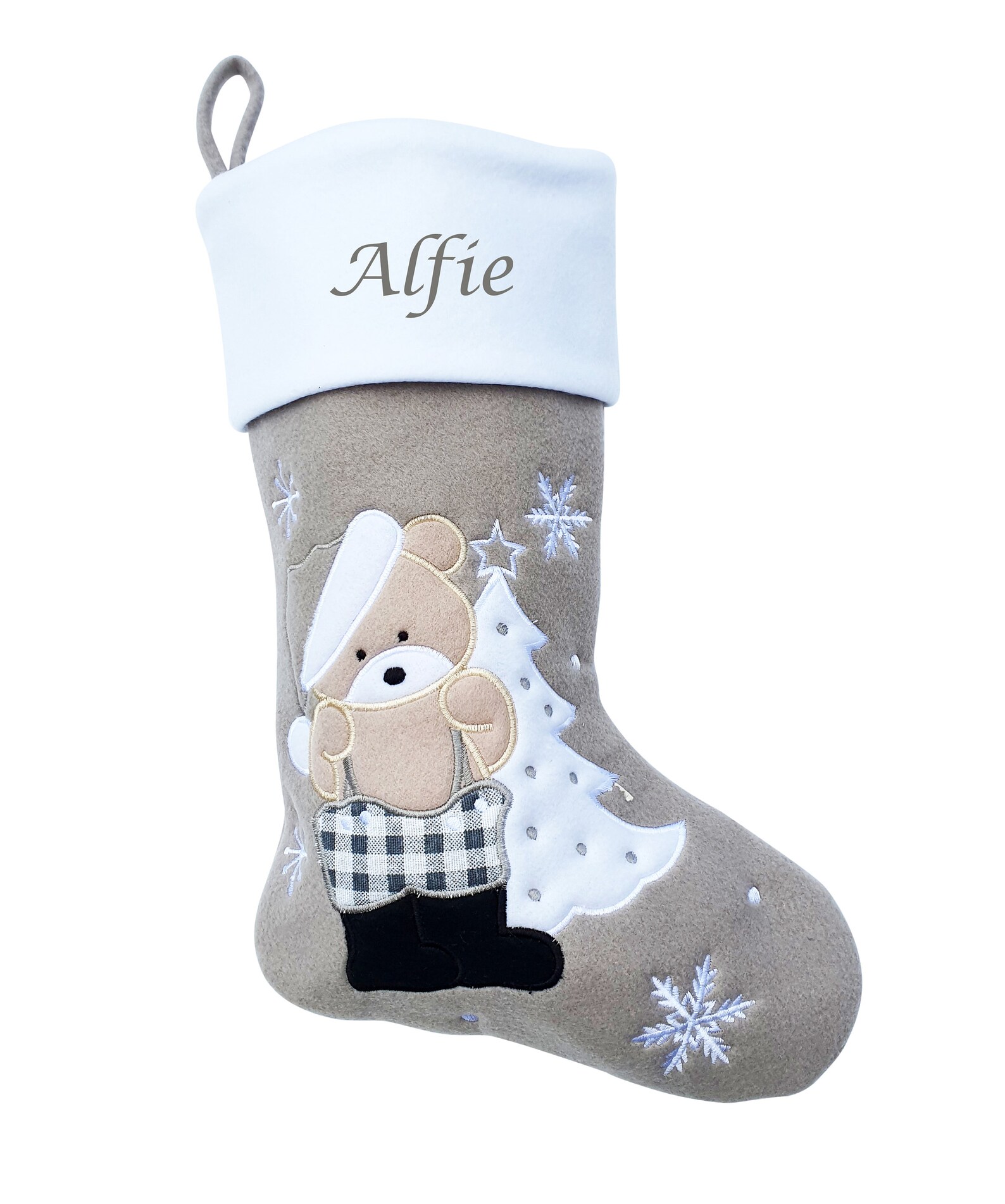 Personalised Christmas Stocking Embroidered Santa Reindeer - Etsy UK