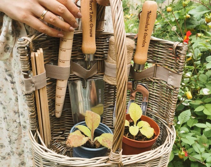 Personalised Gardening Tool Set Willow Trug, Fathers Day Garden Gift ...