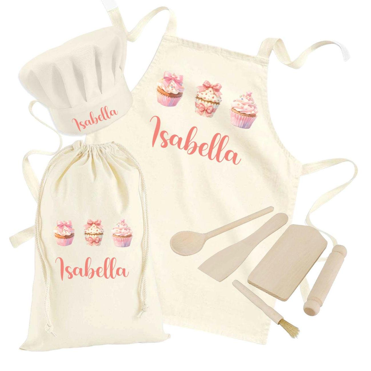 Personalised Kids Aprons for Girls Cooking Childrens Baking Gift Set ...