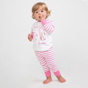 Personalised Baby Toddler Pyjamas - When I Wake up I'll Be 1 2 3 4 ...