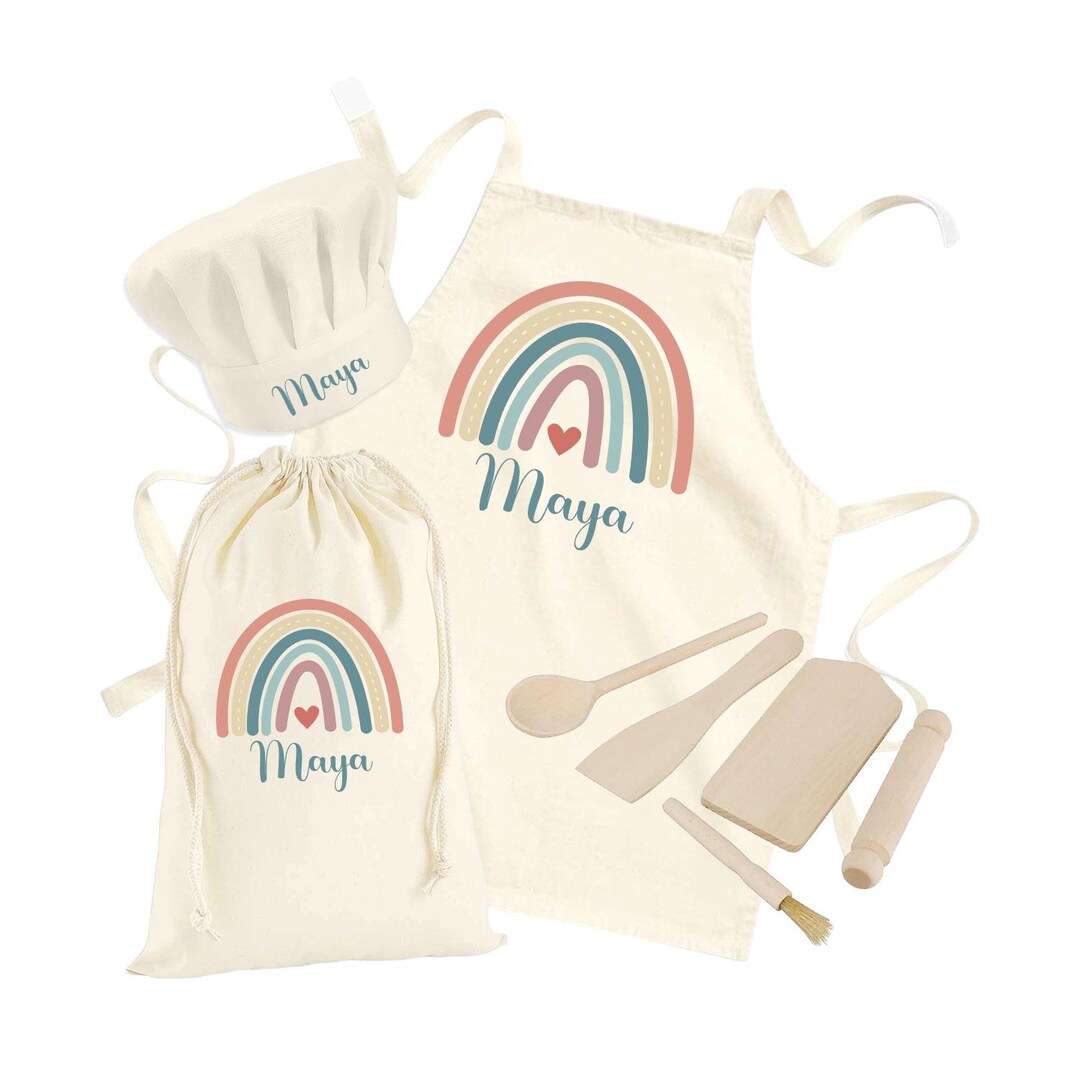 Personalised Kids Baking Set Aprons for Cooking Toddler Apron Custom ...