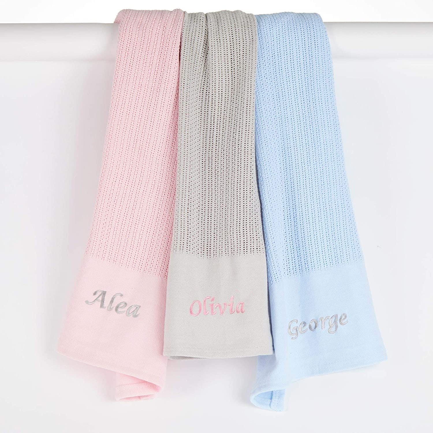 Personalised Cellular Blanket Newborn Gift New Baby Blankets With ...