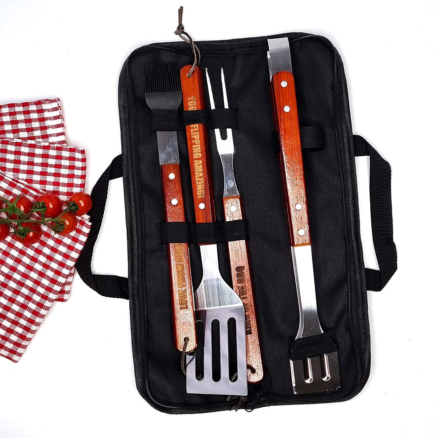 Personalised Barbecue Tools Set Dark BBQ Tools Set With Case | Etsy