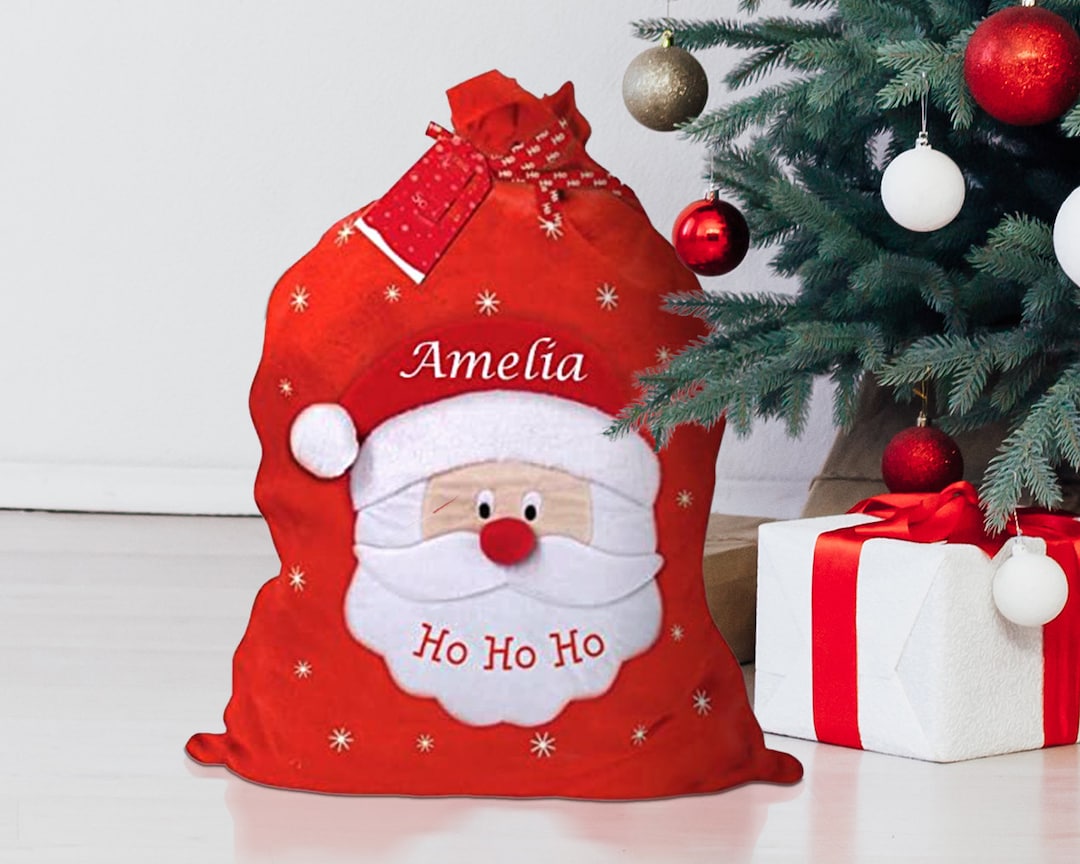 Personalised Embroidered Large Santa Sack, Christmas Gift Sack Hohoho ...
