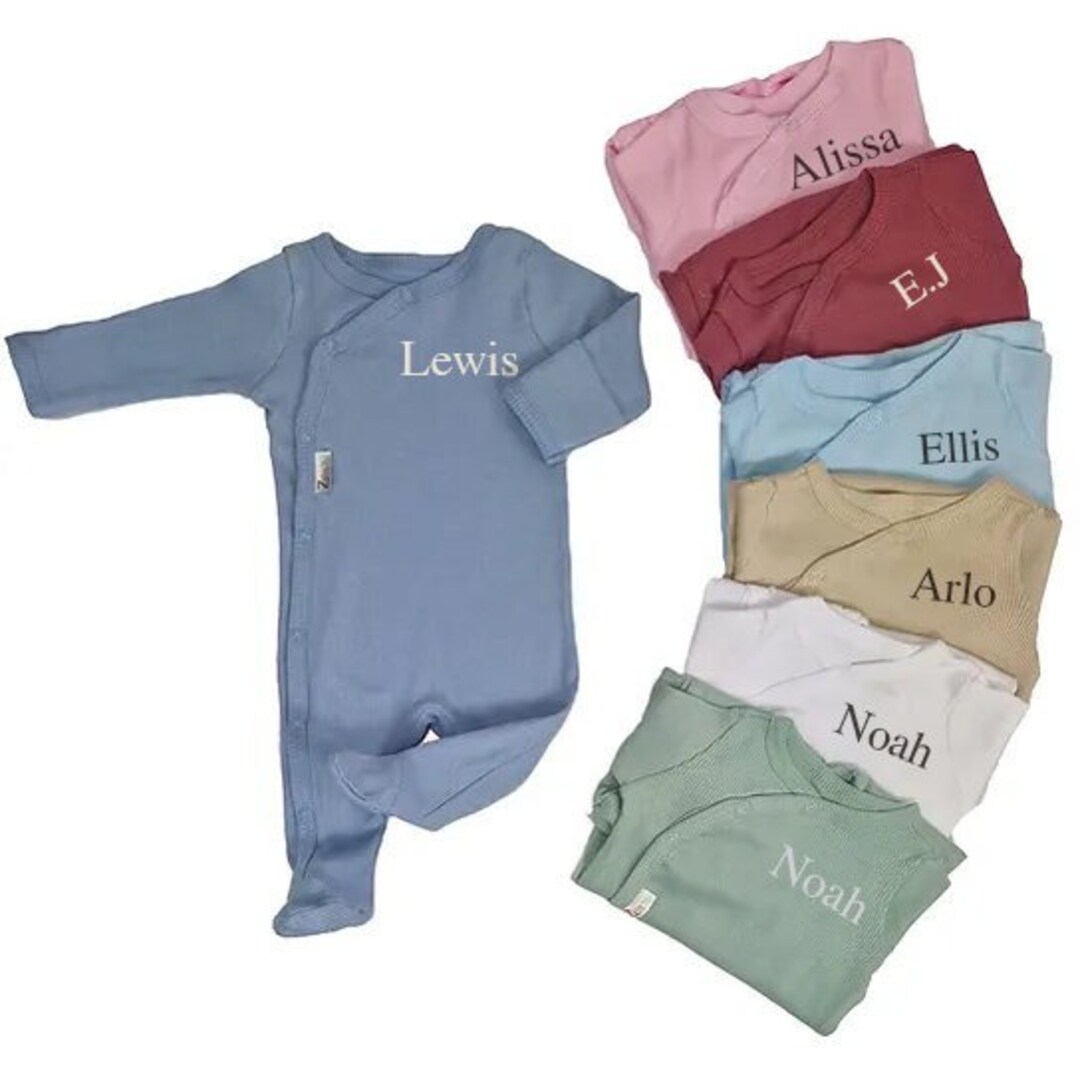 Personalised Embroidered Sleepsuit, 0-3 Months Clothes Gift Newborn Boy ...