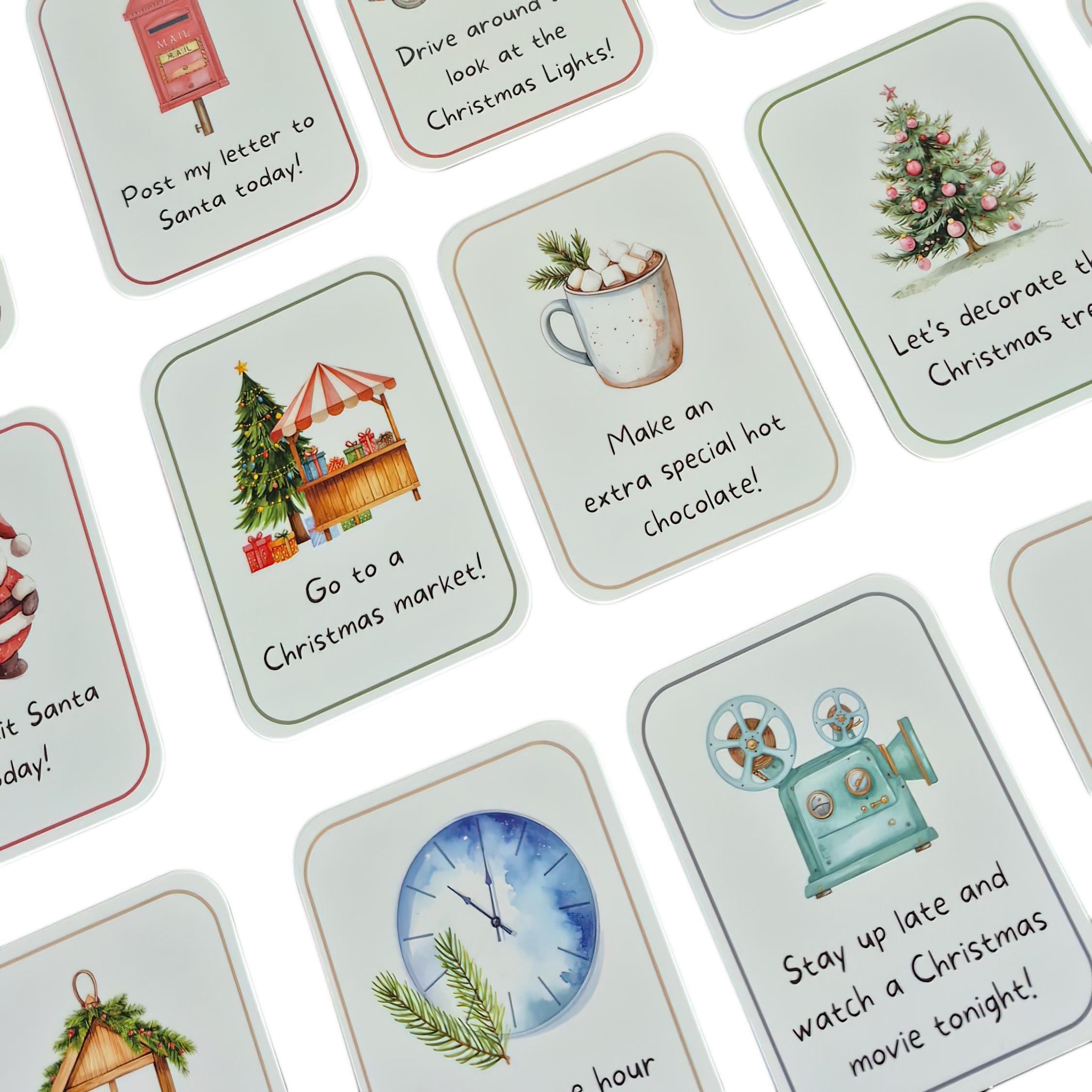 Advent Christmas Activity Cards – Pack of 24 Filler for DIY Advent ...