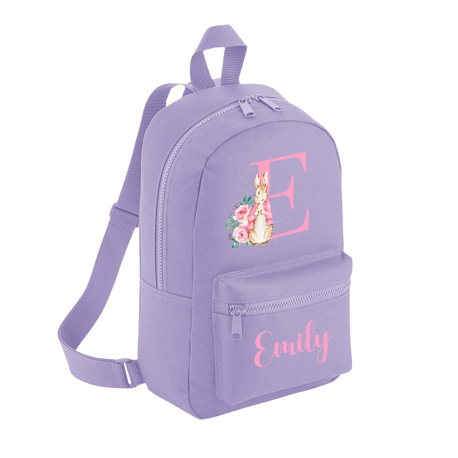 Personalised Backpack Baby Toddler Lilac Pink Rabbit Rucksack Girls 35 ...