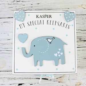 Personalised Engraved Baby Keepsake Box | Vintage Wooden Elephant ...