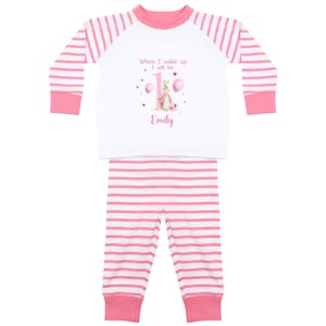 Personalised Baby Toddler Pyjamas - When I Wake up I'll Be 1 2 3 4 ...