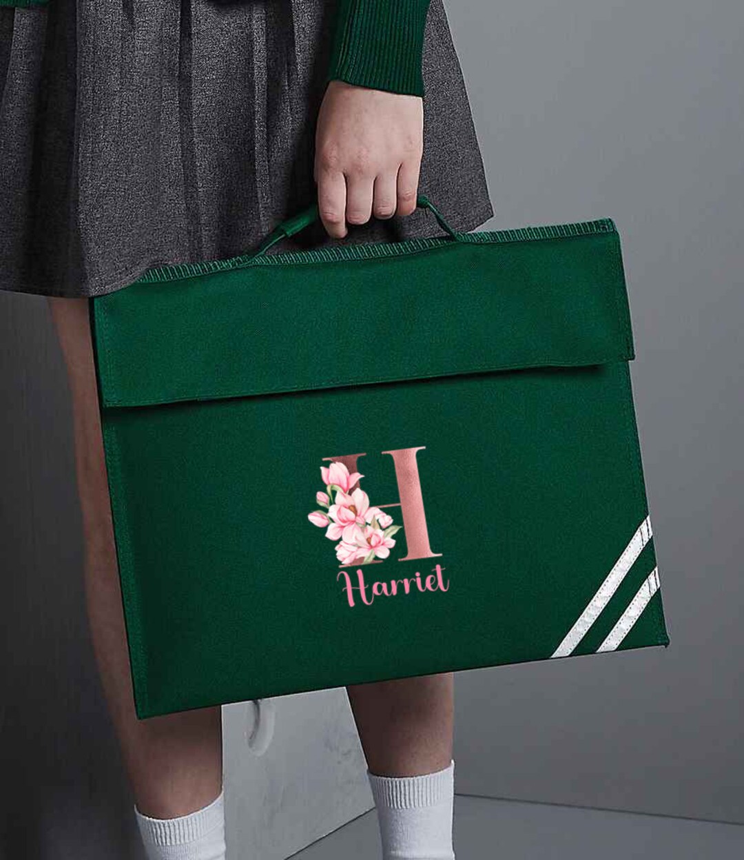 Personalised Children's Book Bag - A4 School Homework Bag With Pink ...